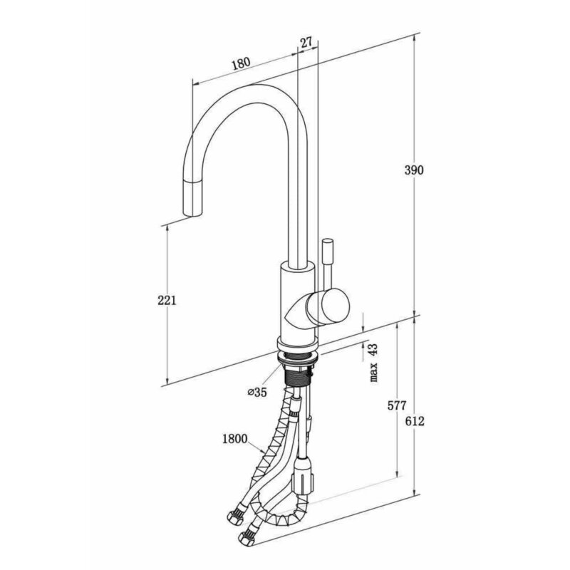 Villeroy Boch Umbrella Flex Einhand Spultischbatterie